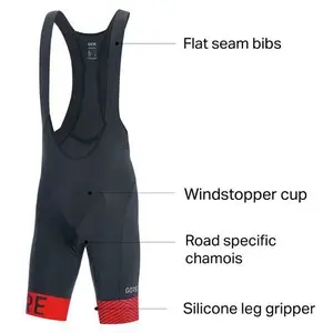 GOREWEAR C5 Optiline Bib Shorts - Black/red