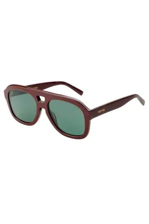 FREYRS EYEWEAR Voyager Oversized Aviator Sunglasses - Burgundy