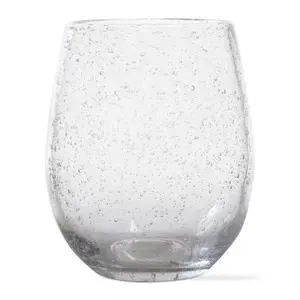 TAG Bubble Glass Stemless Drinkware Set Of 2 Dishwasher Safe