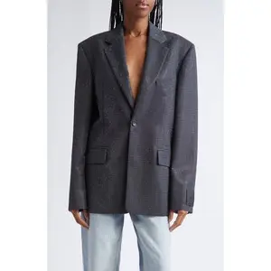 Alexander Wang Hotfix Crystal Oversize Blazer