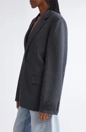 Alexander Wang Hotfix Crystal Oversize Blazer