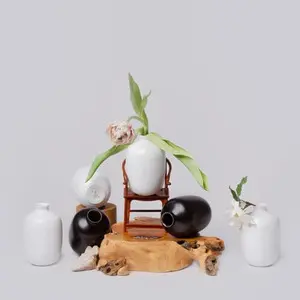 MIDDLE KINGDOM Semi-matte Porcelain Mini Plum Vase - White