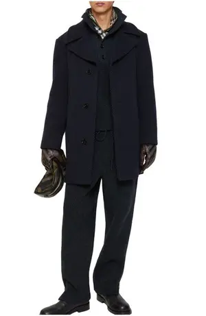 Burberry Wool Tailored Overcoat - Nightshade Blue/twilight Blue