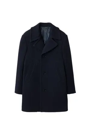 Burberry Wool Tailored Overcoat - Nightshade Blue/twilight Blue
