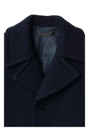 Burberry Wool Tailored Overcoat - Nightshade Blue/twilight Blue