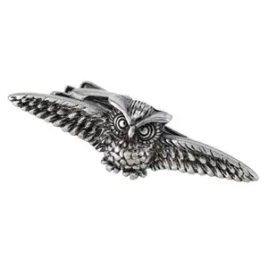 Trafalgar Majestic Owl Tie Bar - Antique Silver