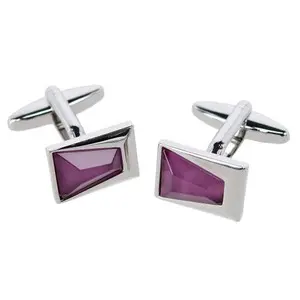 Trafalgar Reginal Rectangular Dapper Stone Cufflinks Purple