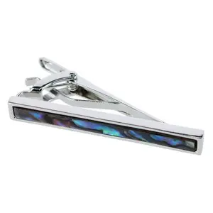 Trafalgar Mother Of Pearl Stately Tie Bar - Silver