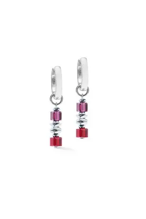 COEUR DE LION Wave Cube Flow Hoop Earrings - Red