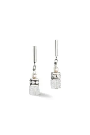 COEUR DE LION Geocube® Precious Fusion Pearls Earrings - White
