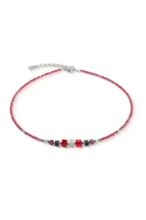 COEUR DE LION Wave Cube Flow Necklace - Red