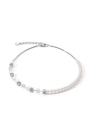 COEUR DE LION Geocube® Precious Fusion Pearls Necklace - White