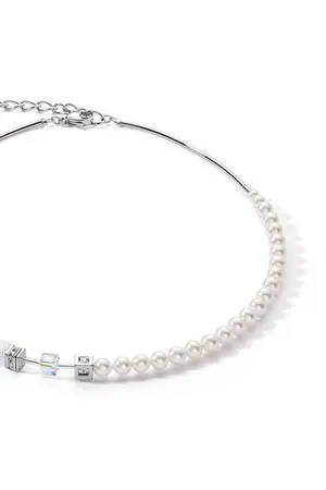 COEUR DE LION Geocube® Precious Fusion Pearls Necklace - White