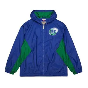 Mitchell & Ness Dallas Mavericks Playmaker Full-zip Hooded Windbreaker Jacket