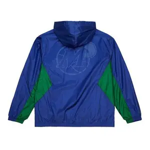 Mitchell & Ness Dallas Mavericks Playmaker Full-zip Hooded Windbreaker Jacket