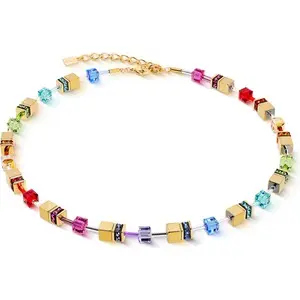COEUR DE LION Geocube Iconic Gold Necklace - Rainbow