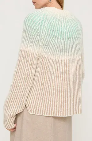 Lafayette 148 New York Ribbed Fair Isle Cotton Sweater