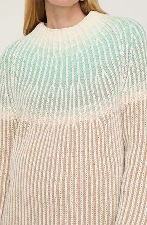 Lafayette 148 New York Ribbed Fair Isle Cotton Sweater