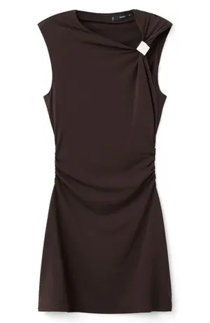 Mango Asymmetric Neck Mini Dress