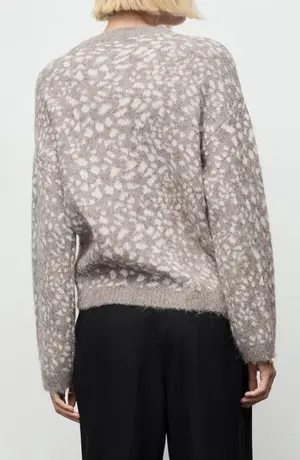 Mango Animal Print Crewneck Sweater