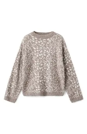 Mango Animal Print Crewneck Sweater