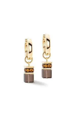 COEUR DE LION Geocube Chunky Chain Hoop Earrings - Brown