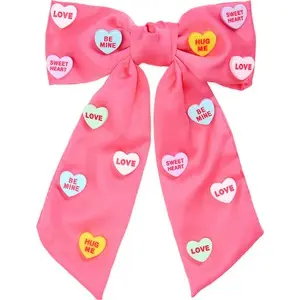 CAPELLI NEW YORK Candy Heart Bow Hair Clip - Pink Combo
