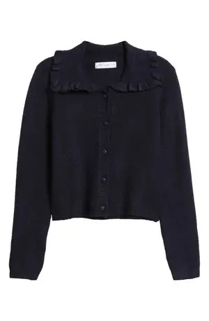 PETAL & PUP Carmello Frill Collar Cardigan - Navy