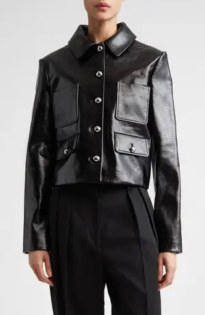 Altuzarra Astley Lambskin Leather Jacket - Black