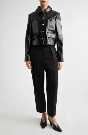 Altuzarra Astley Lambskin Leather Jacket - Black