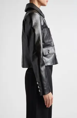 Altuzarra Astley Lambskin Leather Jacket - Black