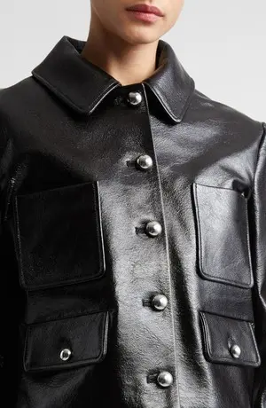 Altuzarra Astley Lambskin Leather Jacket - Black
