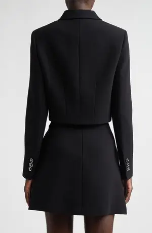 Versace Medusa '95 Double Face Virgin Wool Crepe Crop Jacket