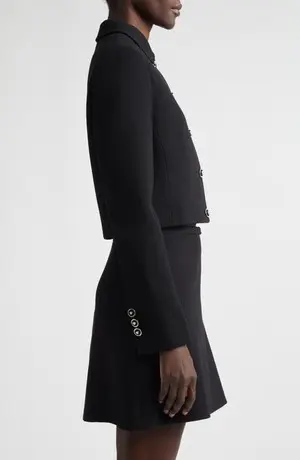 Versace Medusa '95 Double Face Virgin Wool Crepe Crop Jacket