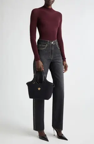 Versace Merino Wool Blend Sweater - Burgundy