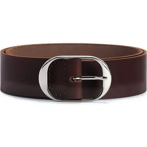 EZRA ARTHUR Oval Buckle Leather Belt 45mm