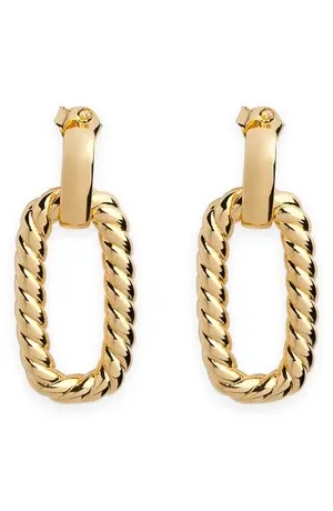 Argento Vivo Door Knocker Rope Drop Earrings - Gold