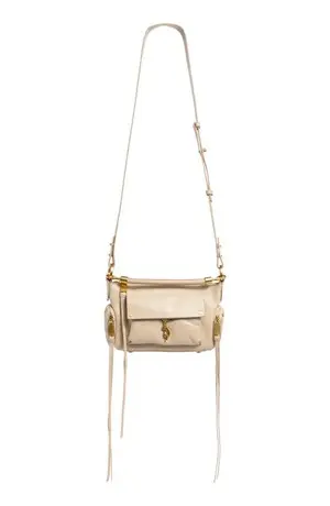 Rebecca Minkoff Mini M.A.B. Leather Shoulder Bag Stone