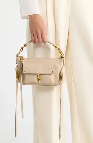 Rebecca Minkoff Mini M.a.b. Leather Shoulder Bag - Stone