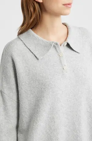 PACSUN Jesse Knit Polo Sweater - Heather Grey