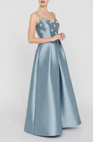 KAY UNGER Eloise Embellished Mikado Gown