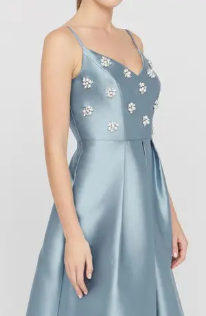 KAY UNGER Eloise Embellished Mikado Gown