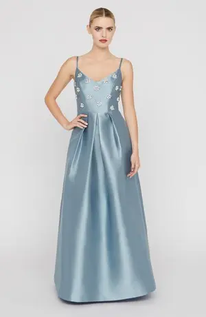 KAY UNGER Eloise Embellished Mikado Gown