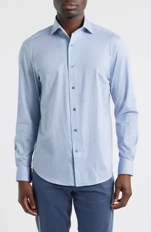 Bugatchi Devon Ooohcotton® Geo Print Button-up Shirt