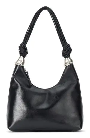Staud Cuff Leather Shoulder Bag - Black