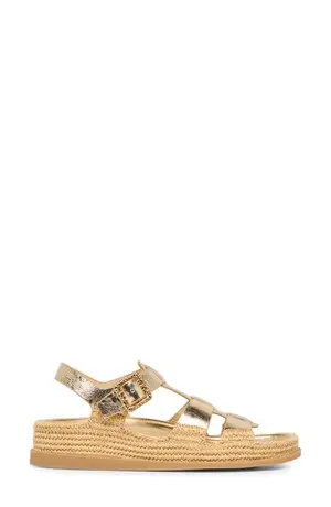 Dolce Vita Shenna Slingback Platform Sandal - Gold Distressed Leather