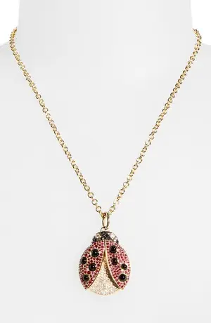 GRACE WINFREY Ruby And Diamond Ladybug Pendant Necklace
