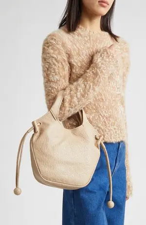 Marni Small Trunkaroo Leather Tote - Dune