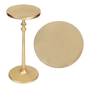 JONATHAN Y Lulu 19.5" Art Deco Classic Pedestal Round Metal Drink Table And Decorative End Table - Gold