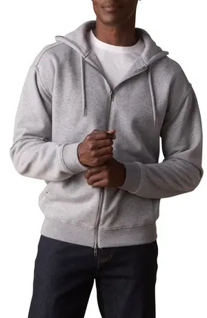 THE NORMAL BRAND Fleece Zip Hoodie - Heather Grey